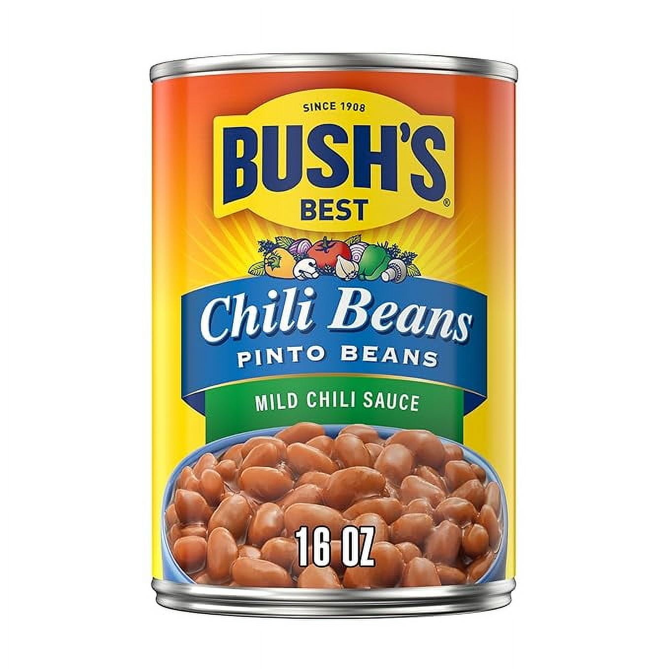 BUSH'S BEST Canned Chili Beans, Pinto Beans in a Mild Chili Sauce ...