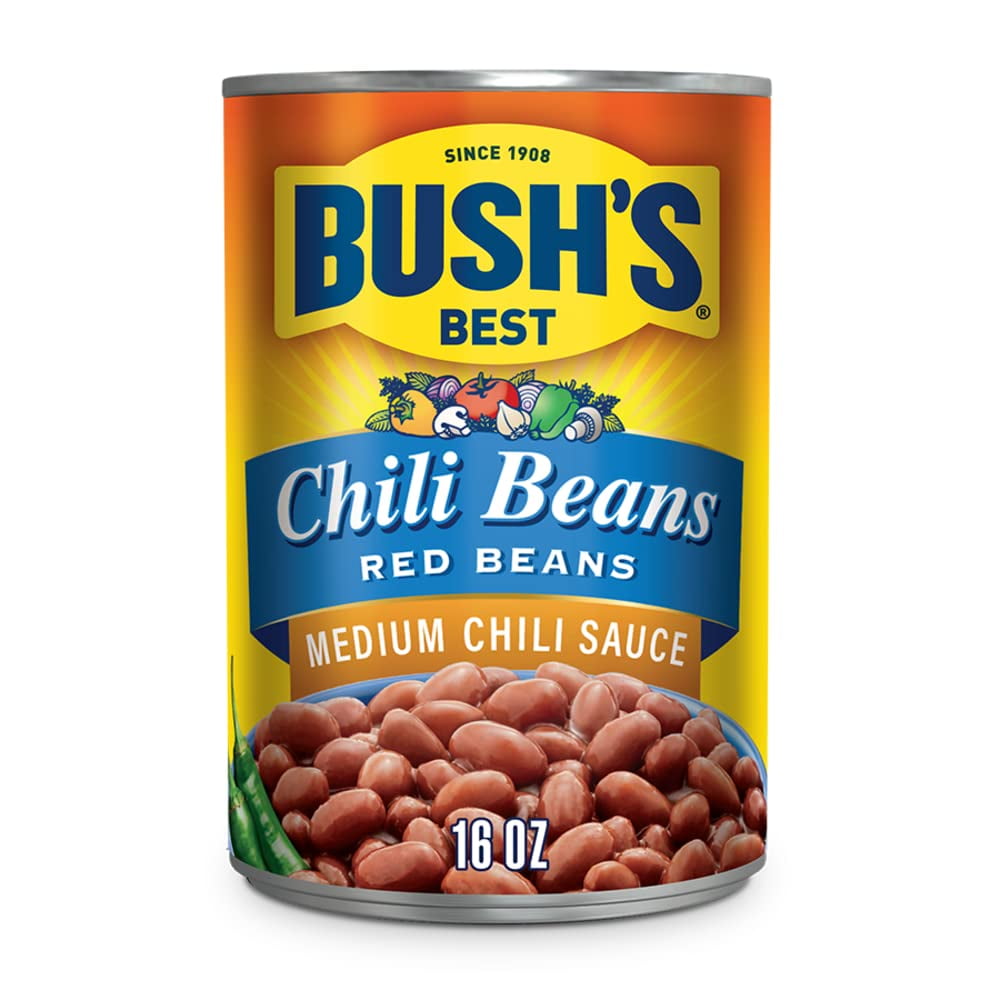 BUSH'S BEST Canned Chili Beans Red Beans in a Medium Chili Sauce ...