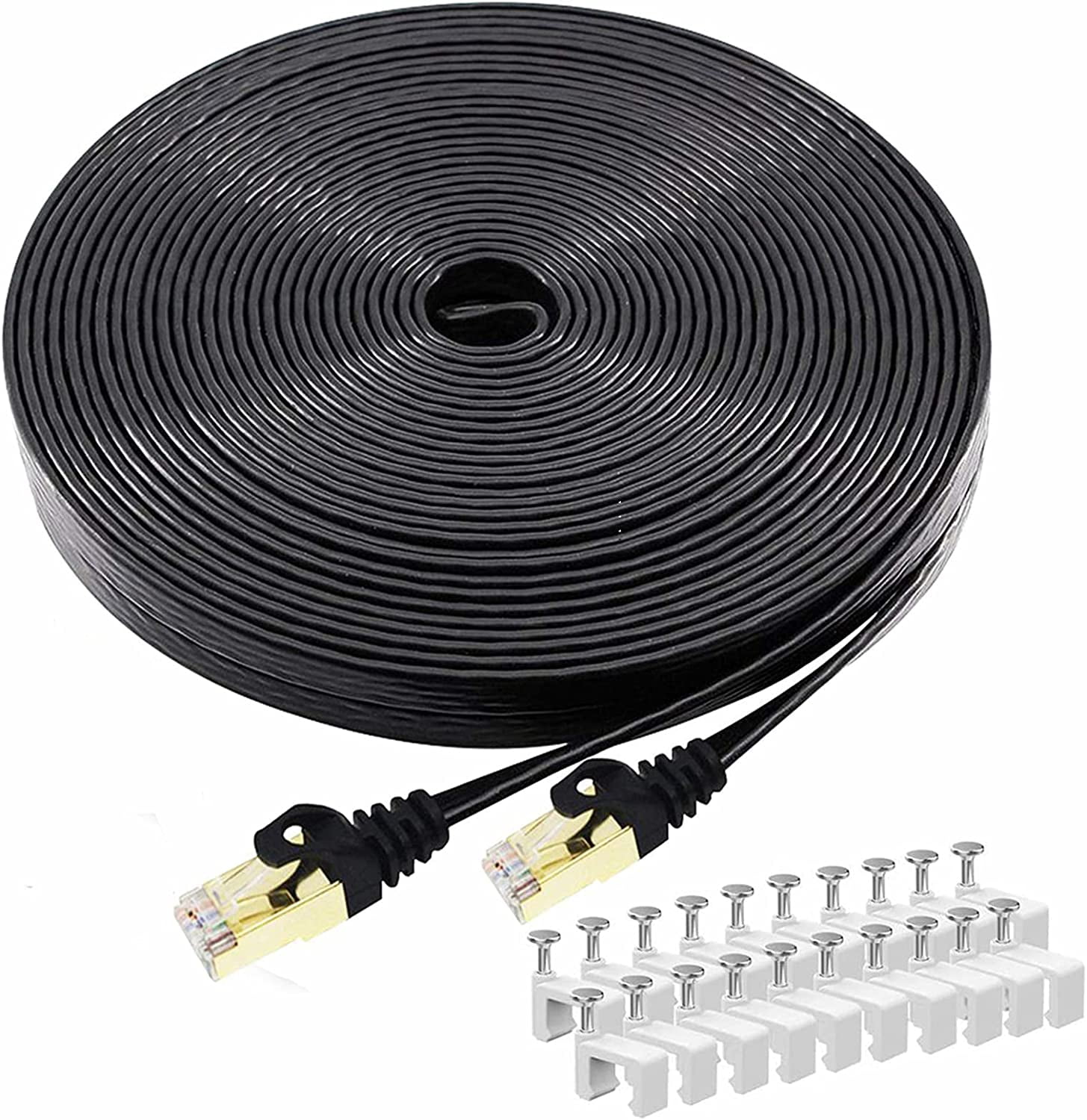 BUSOHE Cat 8 Ethernet Cable 25 FT, 40Gbps 2000MHz Cat8 High Speed Flat ...