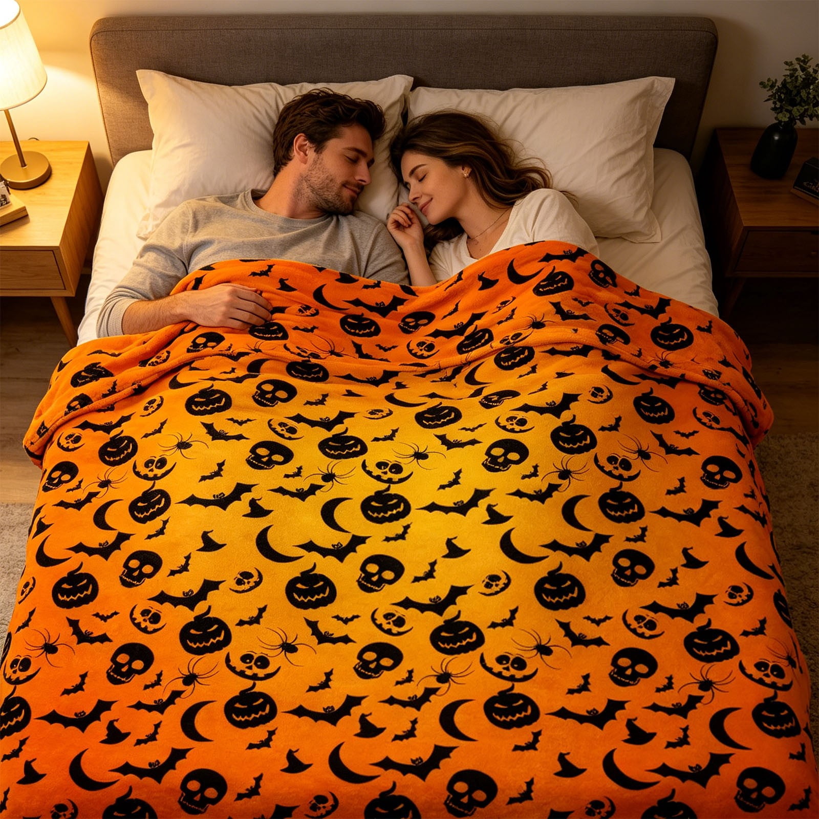 BUTASY Halloween Blanket Soft Fleec Throw Blanket Warm Halloween Home ...