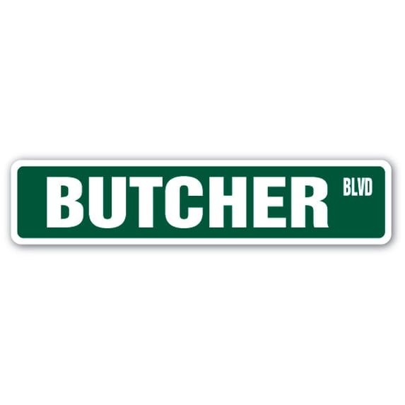BUTCHER Street Sign meat cutter supermarket seafood market | Indoor ...