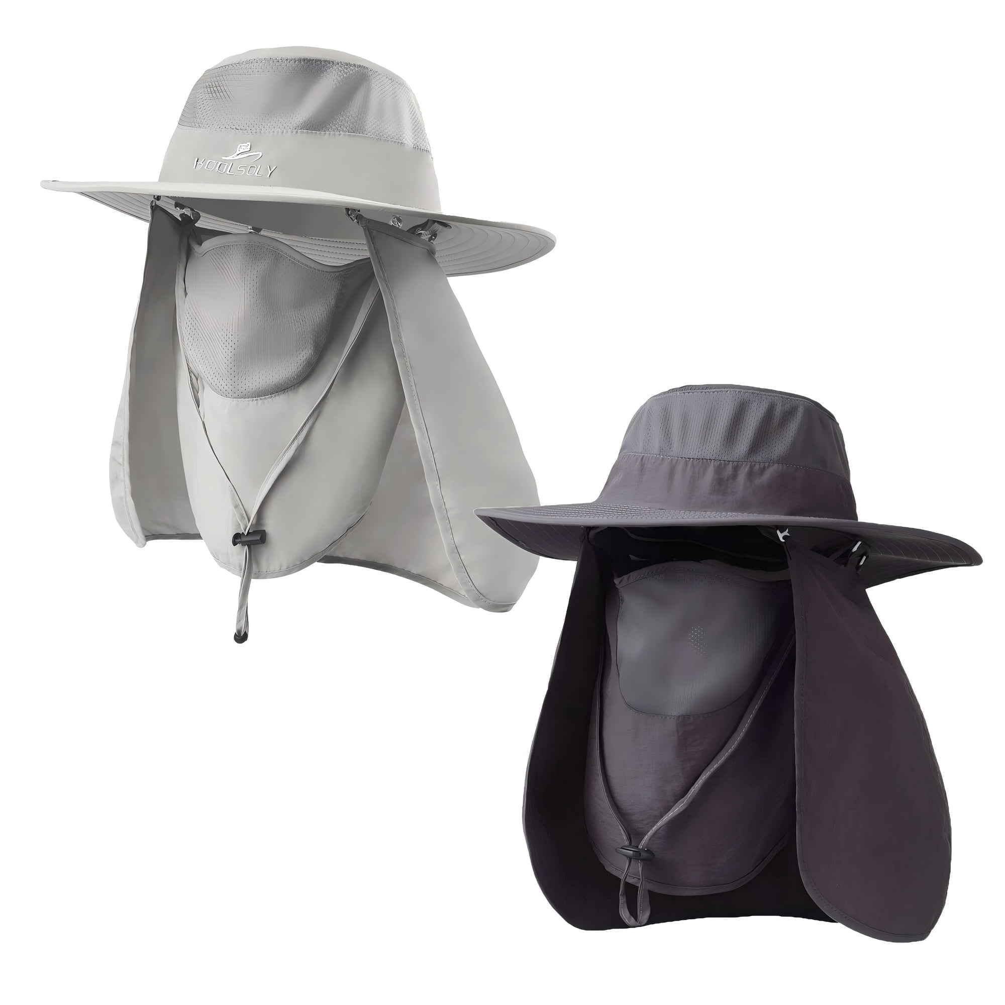 BUTKLNYTS 2 Pack Sun Hats with Neck Protection, UV Sun Blocking Hats ...