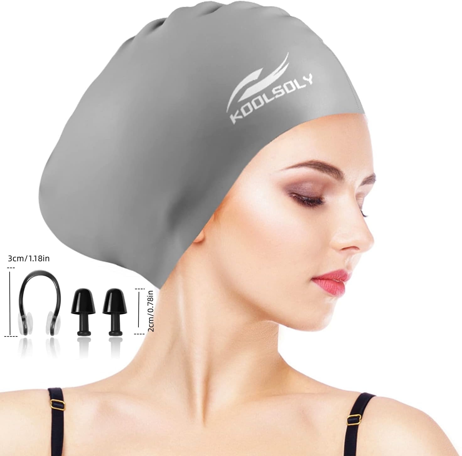 BUTKLNYTS Silicone Swim Caps for Women, Waterproof, Long Hair Friendly ...