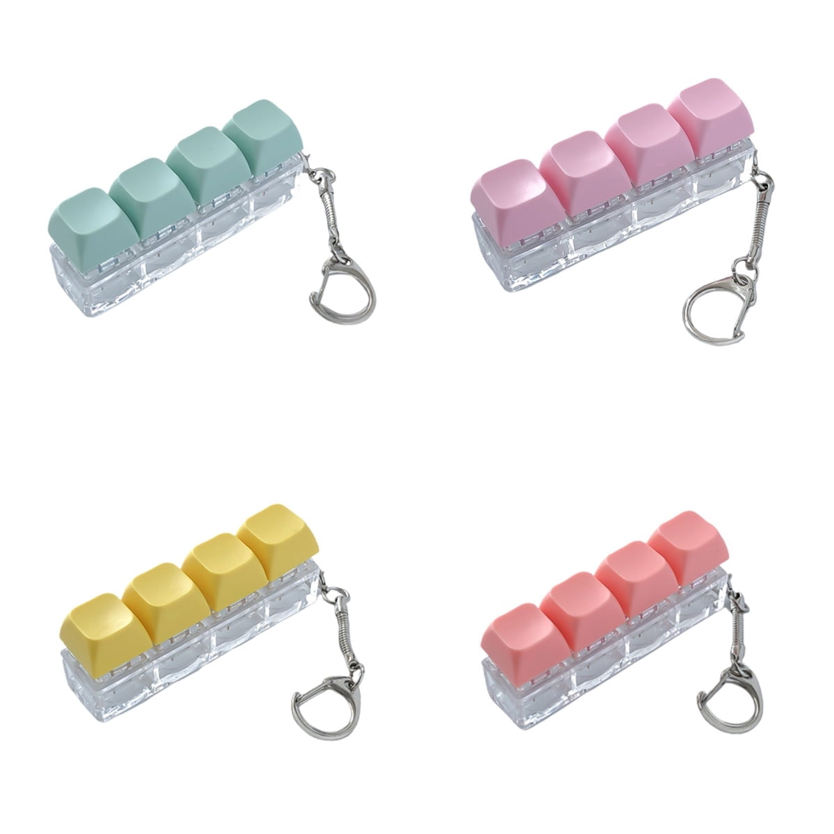 BUTOMKY 4Pcs 4-in-1 Keyboard Fidget Toy Keychain - Clicky Silent Creamy ...