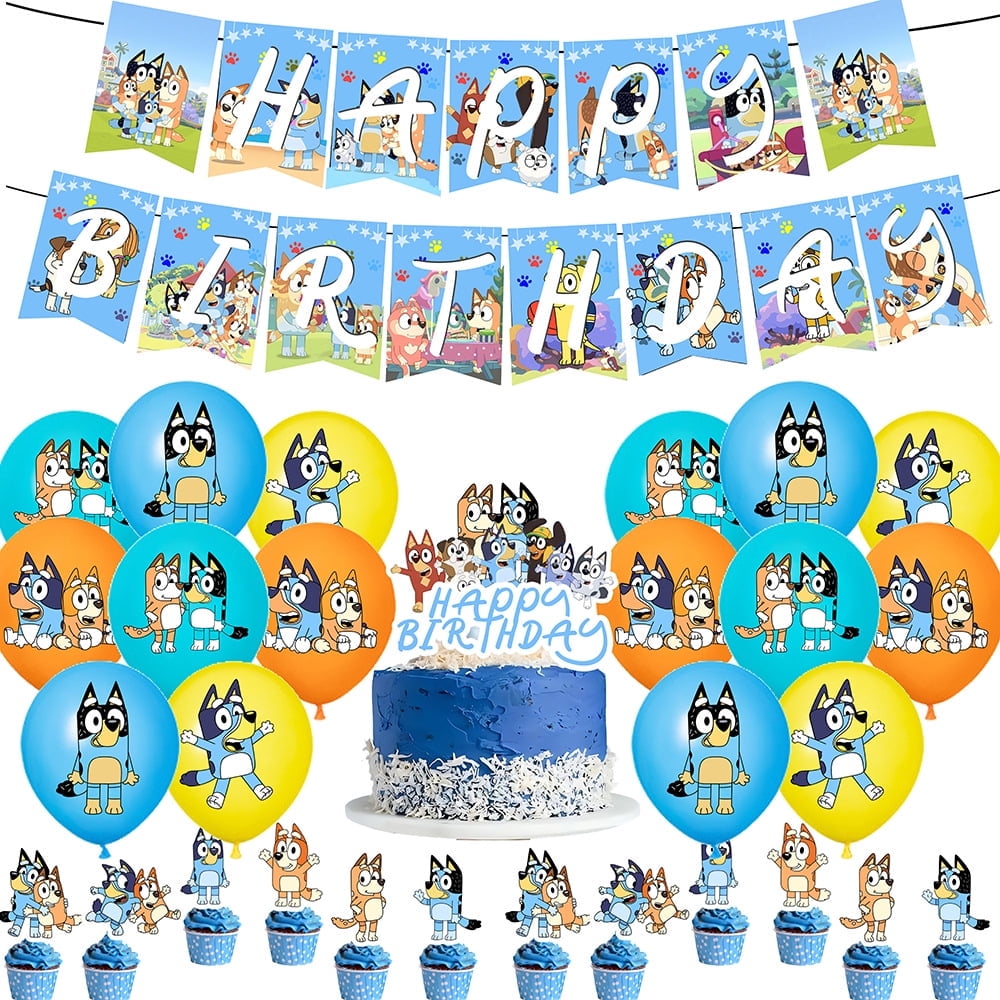 BUTOMKY Bluey Themed Birthday Party Decorations- Complete Party Kit ...