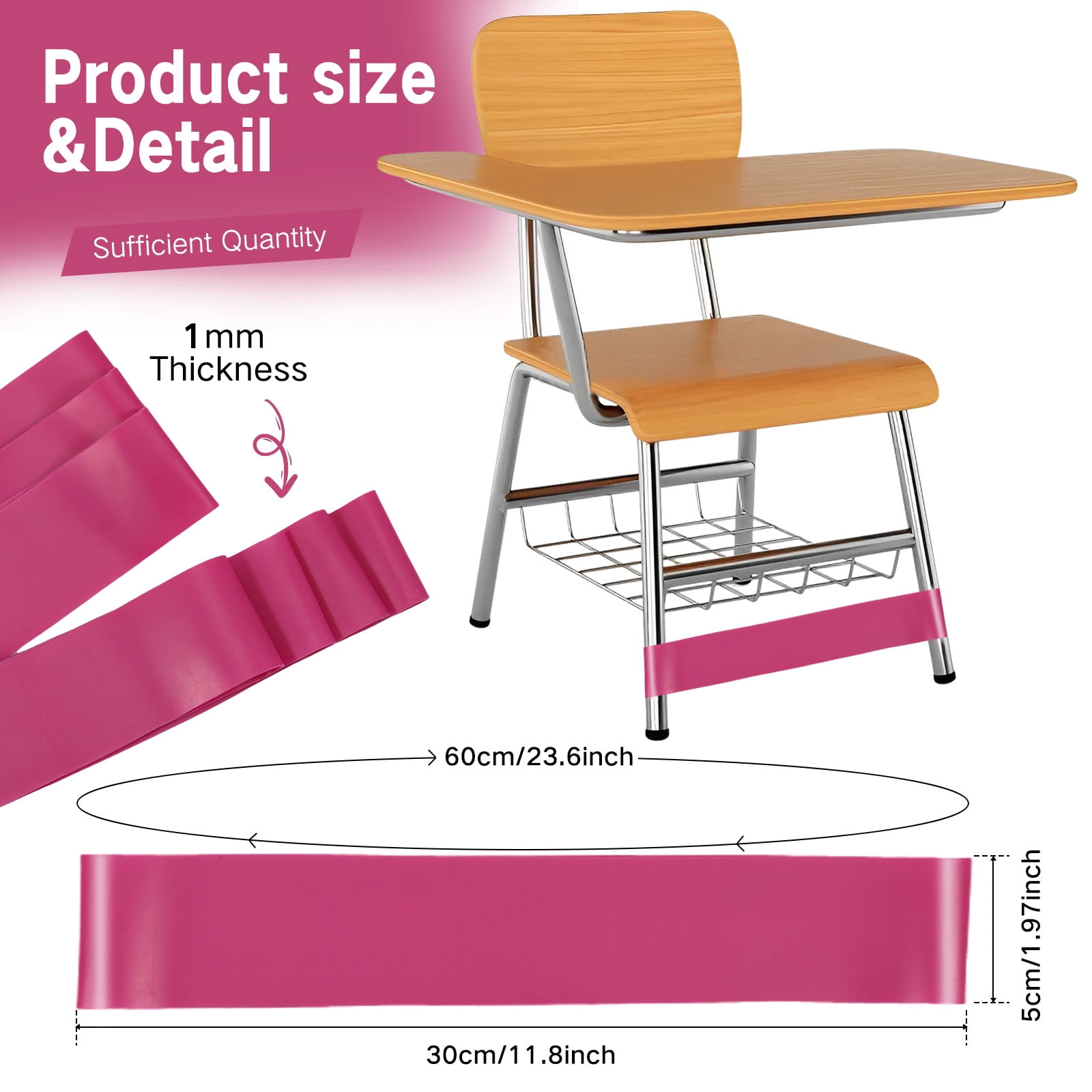 BUTORY 24Pcs Chair Bands for Kids Flexible Classroom Chair Bands Bounce ...