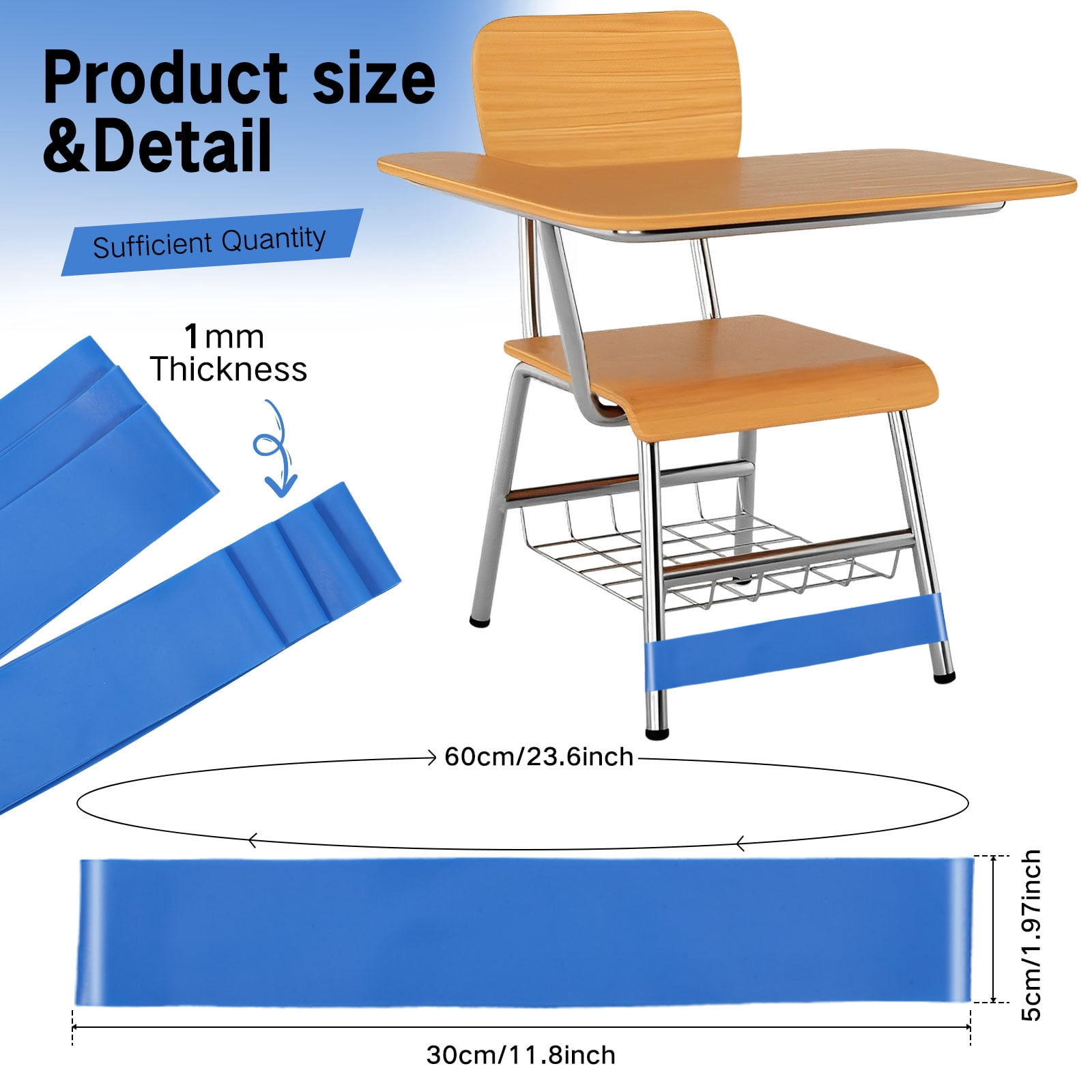 BUTORY 24Pcs Chair Bands for Kids Flexible Classroom Chair Bands Bounce ...
