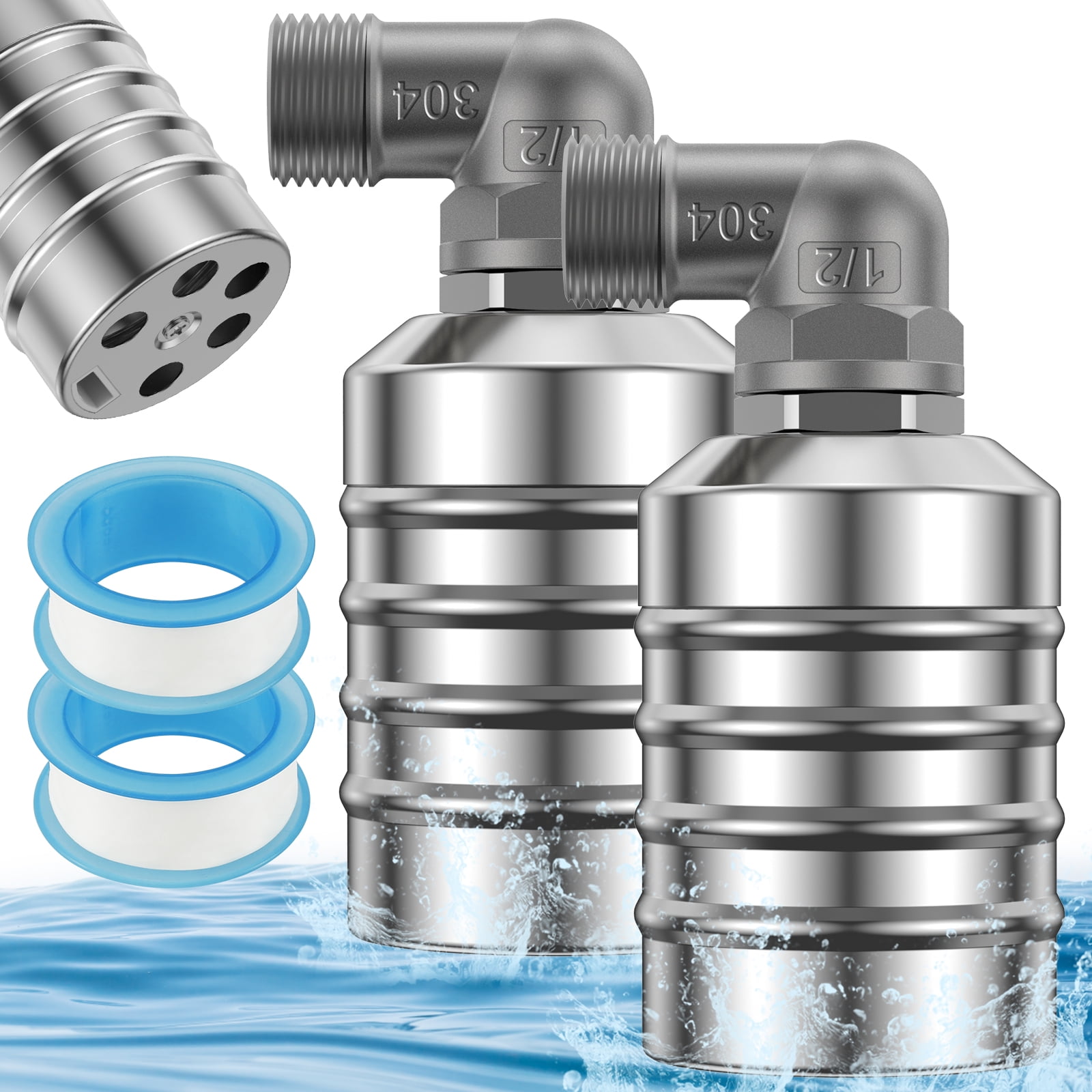 BUTORY 2Pcs Water Level Control Float Valve Stainless Steel Automatic ...