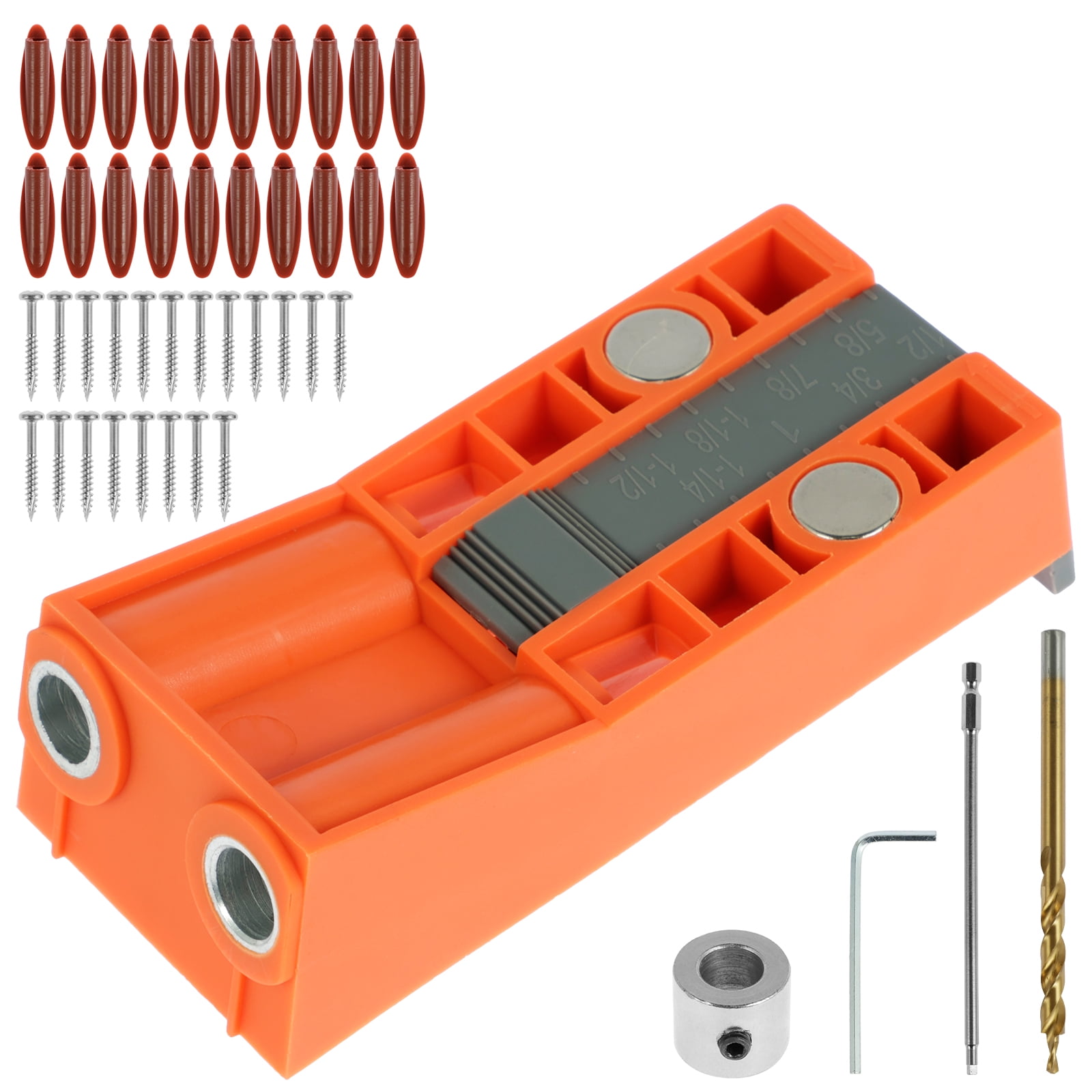 BUTORY 45Pcs Pocket Hole Jig Kit Adjustable High Precision Hole Drill ...