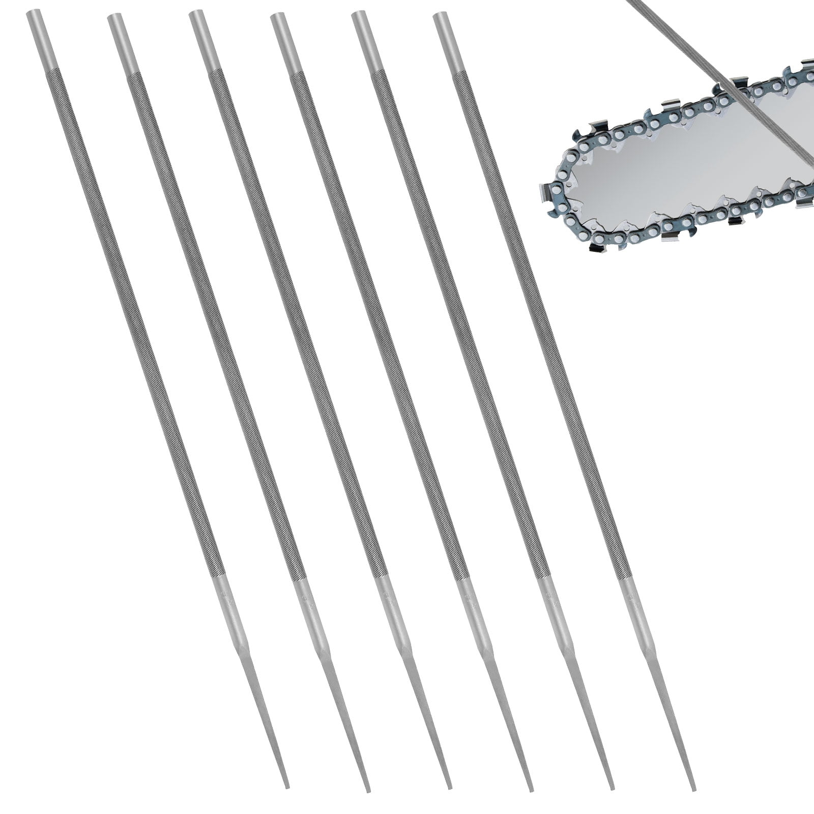 BUTORY 6Pcs Chainsaw Sharpening Files 4.8/5.5mm Round Carbon Steel ...