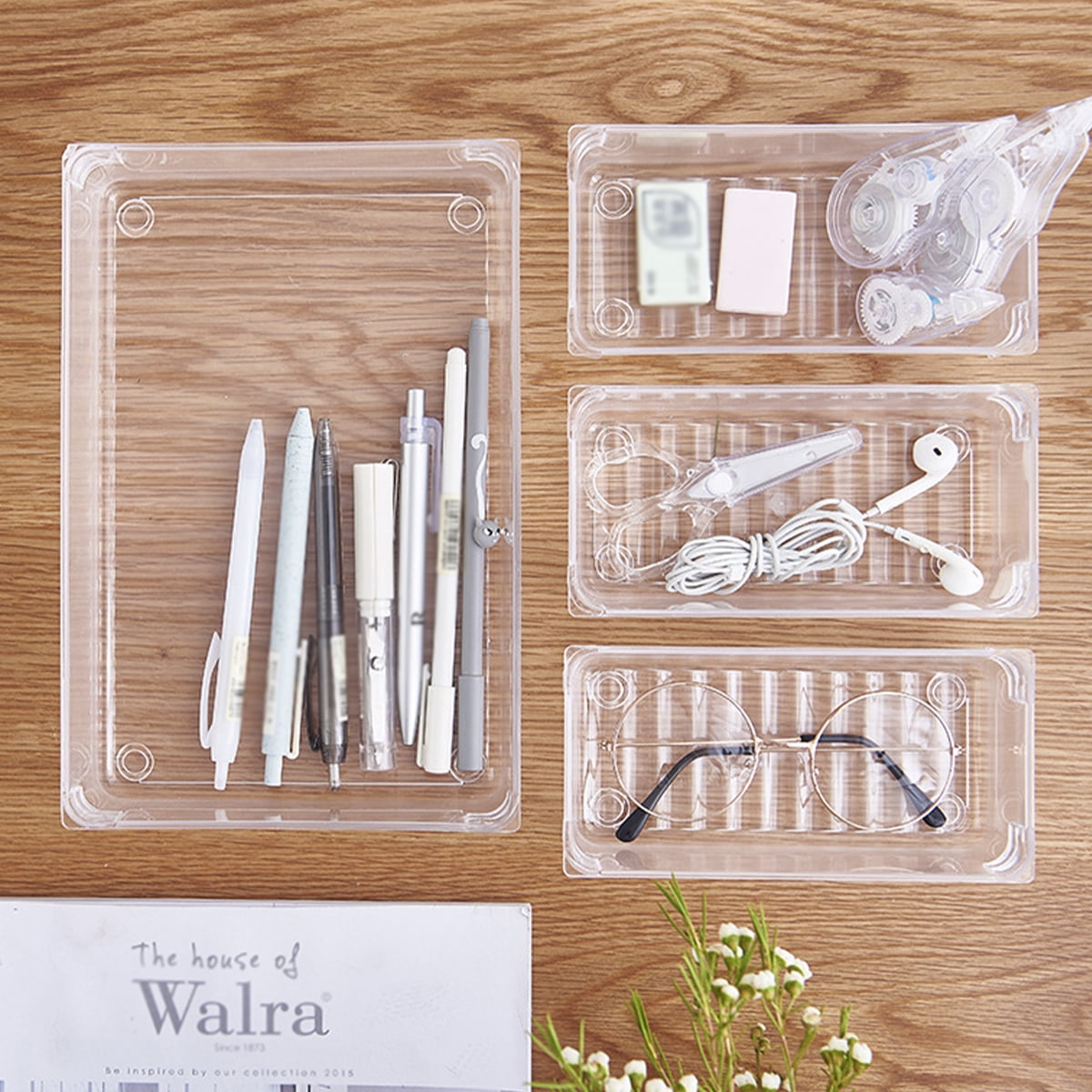 BUTORY 7Pcs Drawer Organizers 4-Size Clear Acrylic Organizer Containers ...