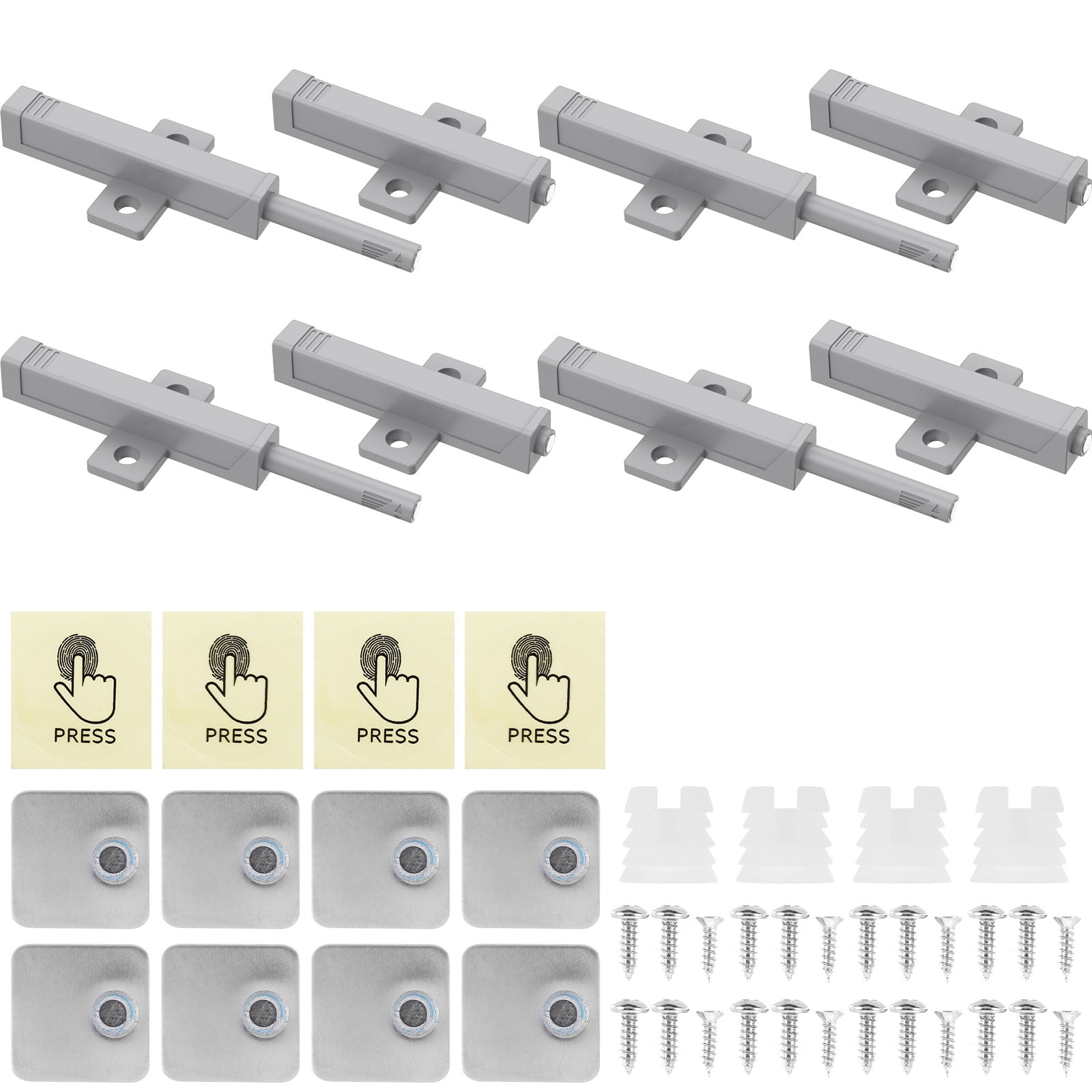 BUTORY 8Pcs Push to Open Door Opener Adjustable Cabinet Push Open Latch ...
