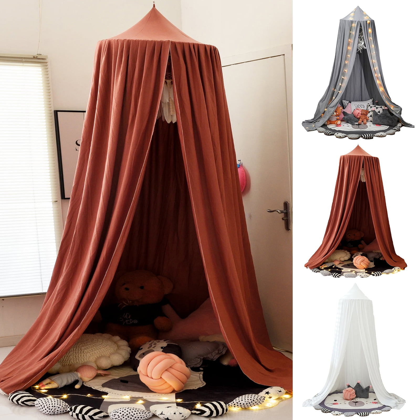 BUTORY Bed Canopy for Kids Soft Breathable Bed Curtain Canopy Round ...