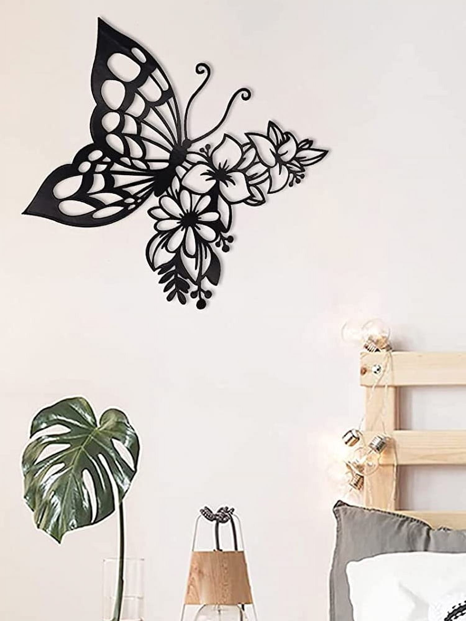 BUTORY Butterfly Metal Wall Art Hanging Wall Decor for Modern Farmhouse ...