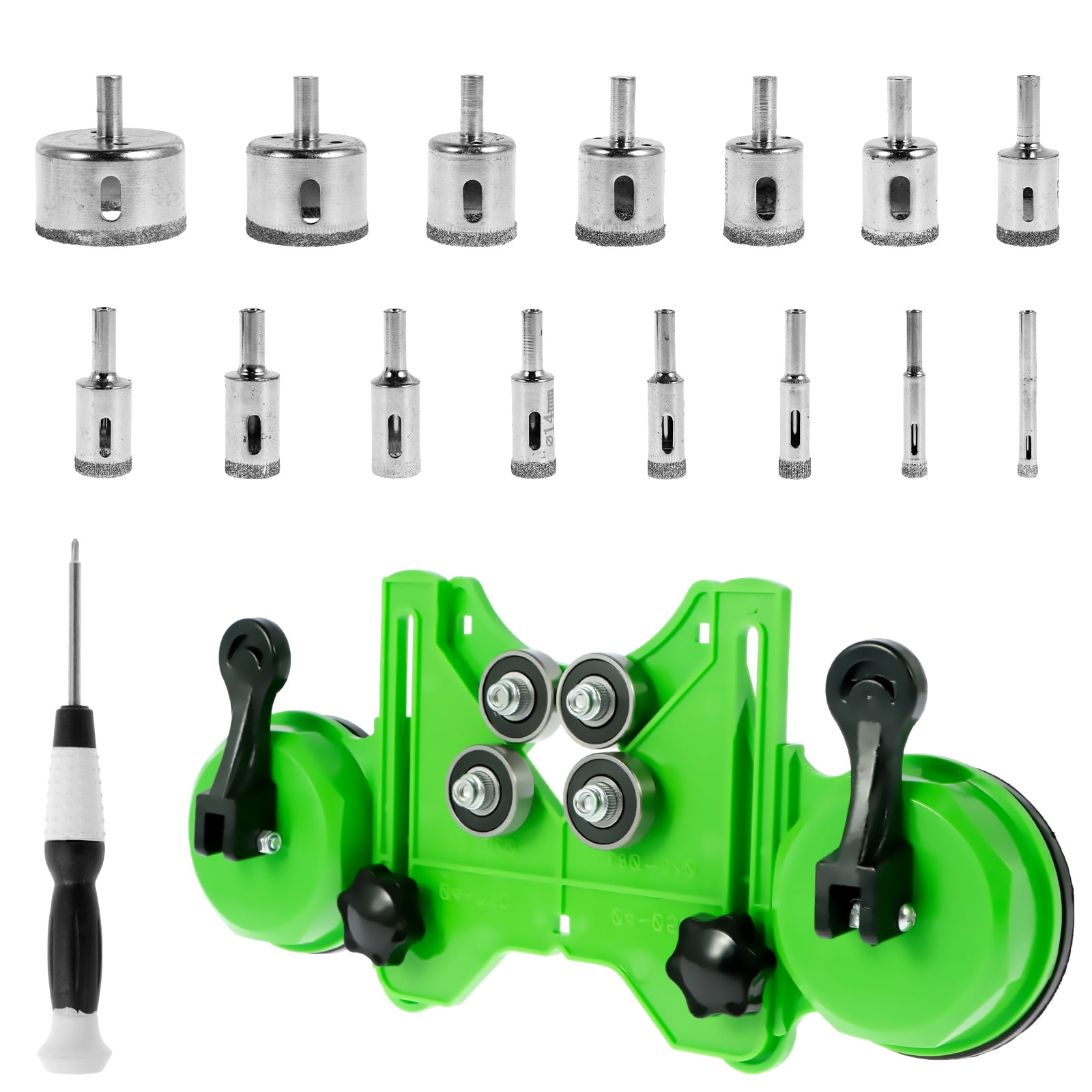 BUTORY Diamond Hole Saw Kit Adjustable Hollow Drill Hole Saw Suction ...