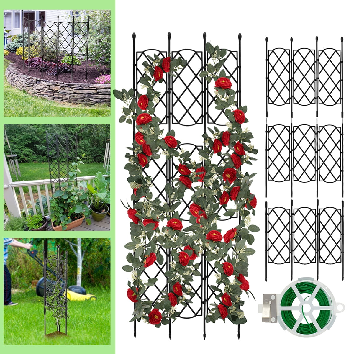 BUTORY Garden Trellis, Rustproof Metal Support for Climbing Plants ...