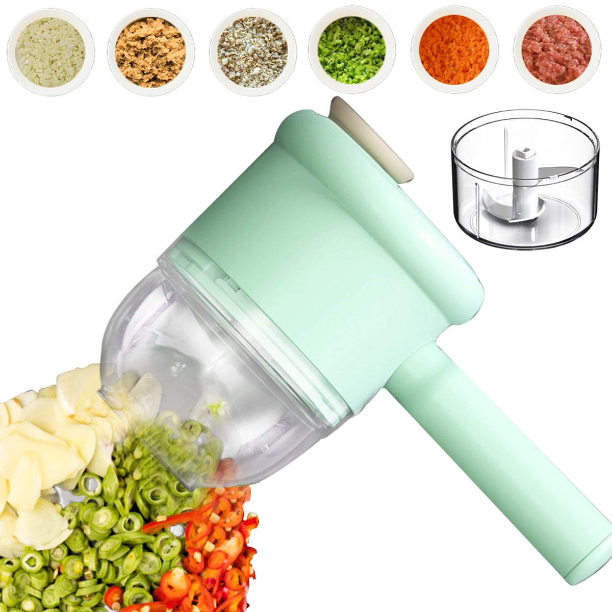 BUTORY Handheld Garlic Cutter Portable Vegetable Slicer Set USB ...