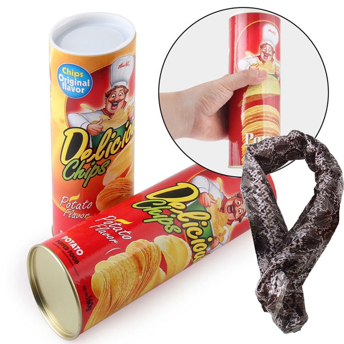 BUTORY Prank Potato Chip Can with Jumping Snake Toy, Ideal for April ...
