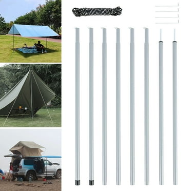 6.5 ft Adjustable Aluminum Tent Poles Kit for Tarp, Ultralight ...