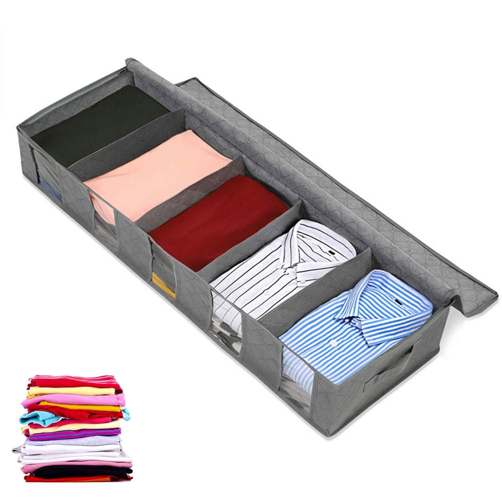 BUTORY Underbed Storage Bag Foldable Clothing Storage Box Under-bed ...