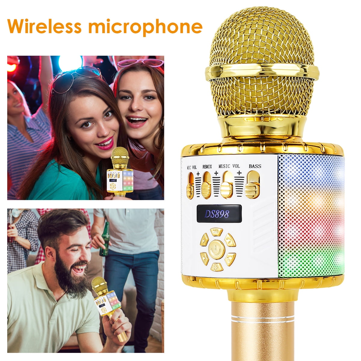 BUTORY Wireless Bluetooth Karaoke Microphone, 3-in-1 Portable Handheld ...