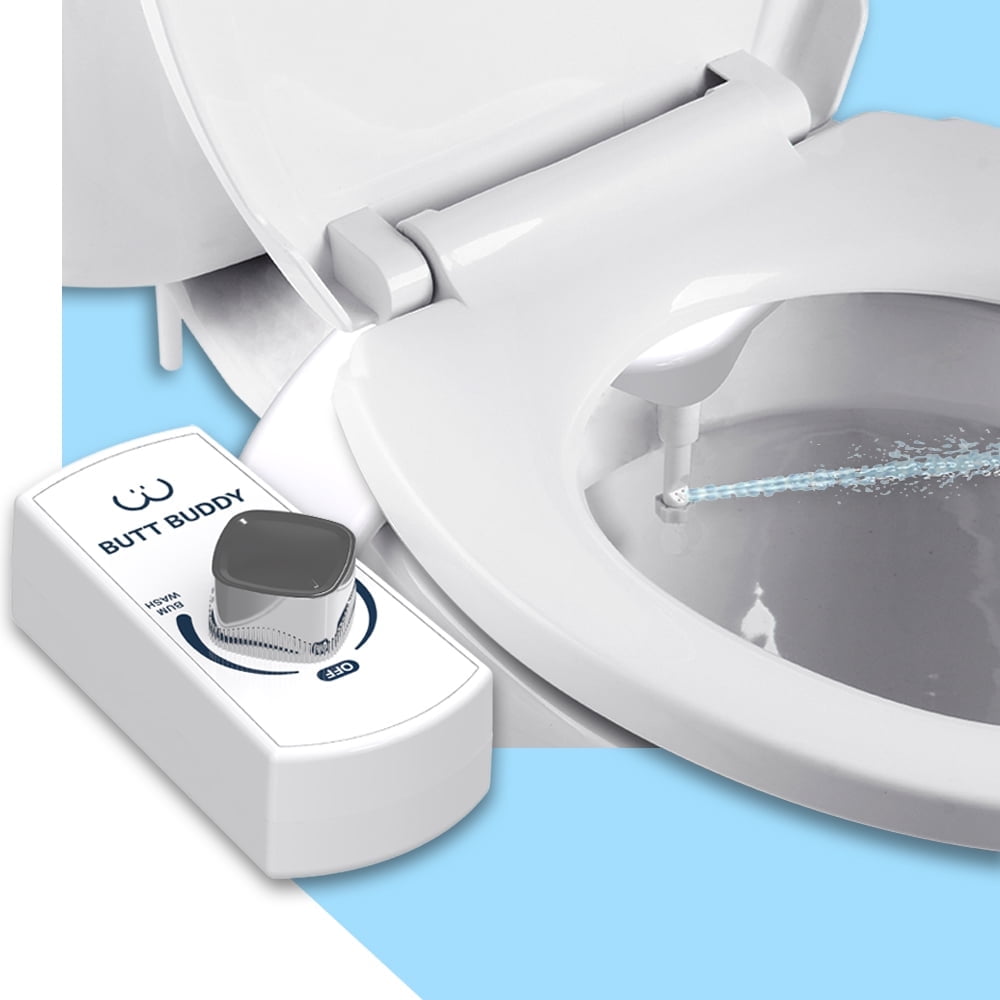 BUTT BUDDY Plastic Bidet Toilet Seat Attachment with Rear Wash & Nozzle ...
