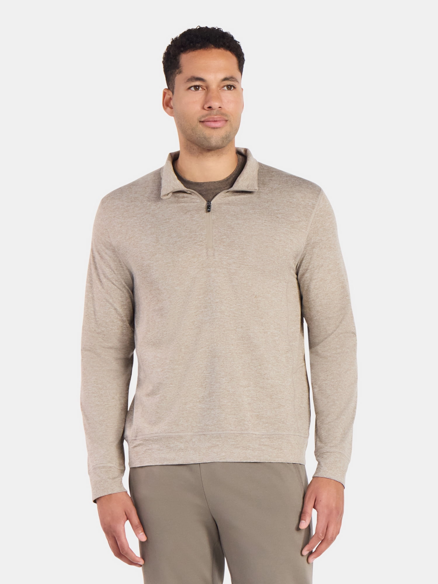 Athletic Works Men's and Big Men's ButterCore Soft Quarter-Zip Pullover ...