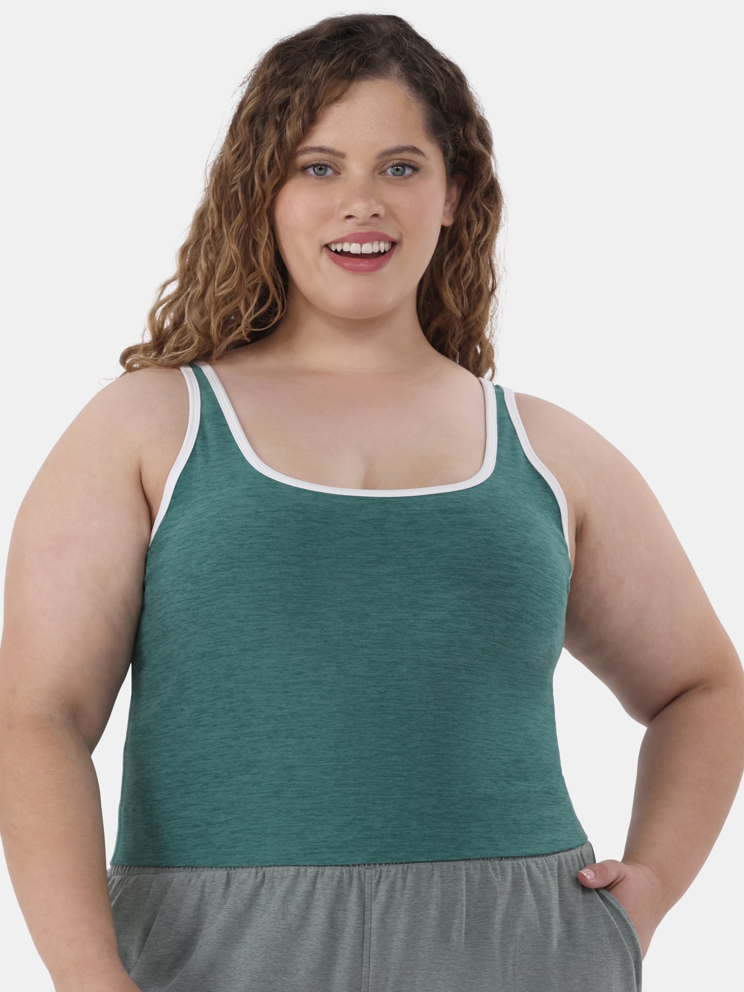 Athletic Works Women's and Women's Plus ButterCore Tipped Tank Bra ...