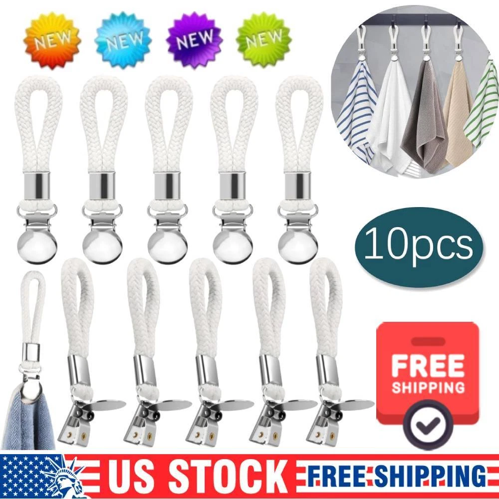 BUTTERFLY- 10 Pcs Towel Hanging Clips Hooks Dish Cloth Tea Hand Hangers ...