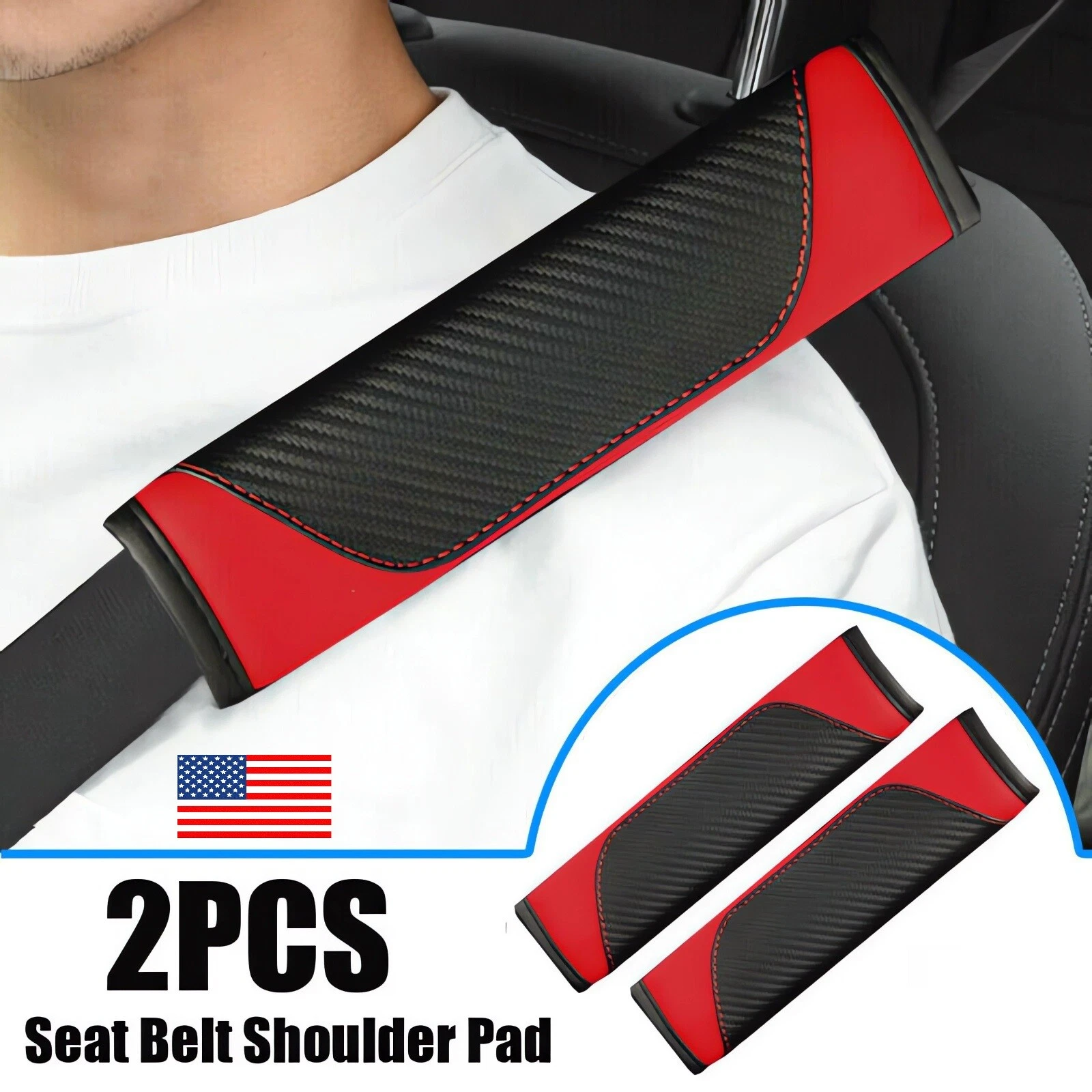 BUTTERFLY- 2Pcs Leather Car Safety Seat Belt Shoulder Pad Covers ...