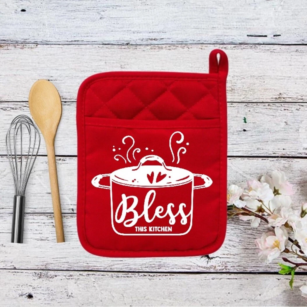 BUTTERFLY- Bless This Kitchen - Pot Holder - Hot Pad - Polyester ...