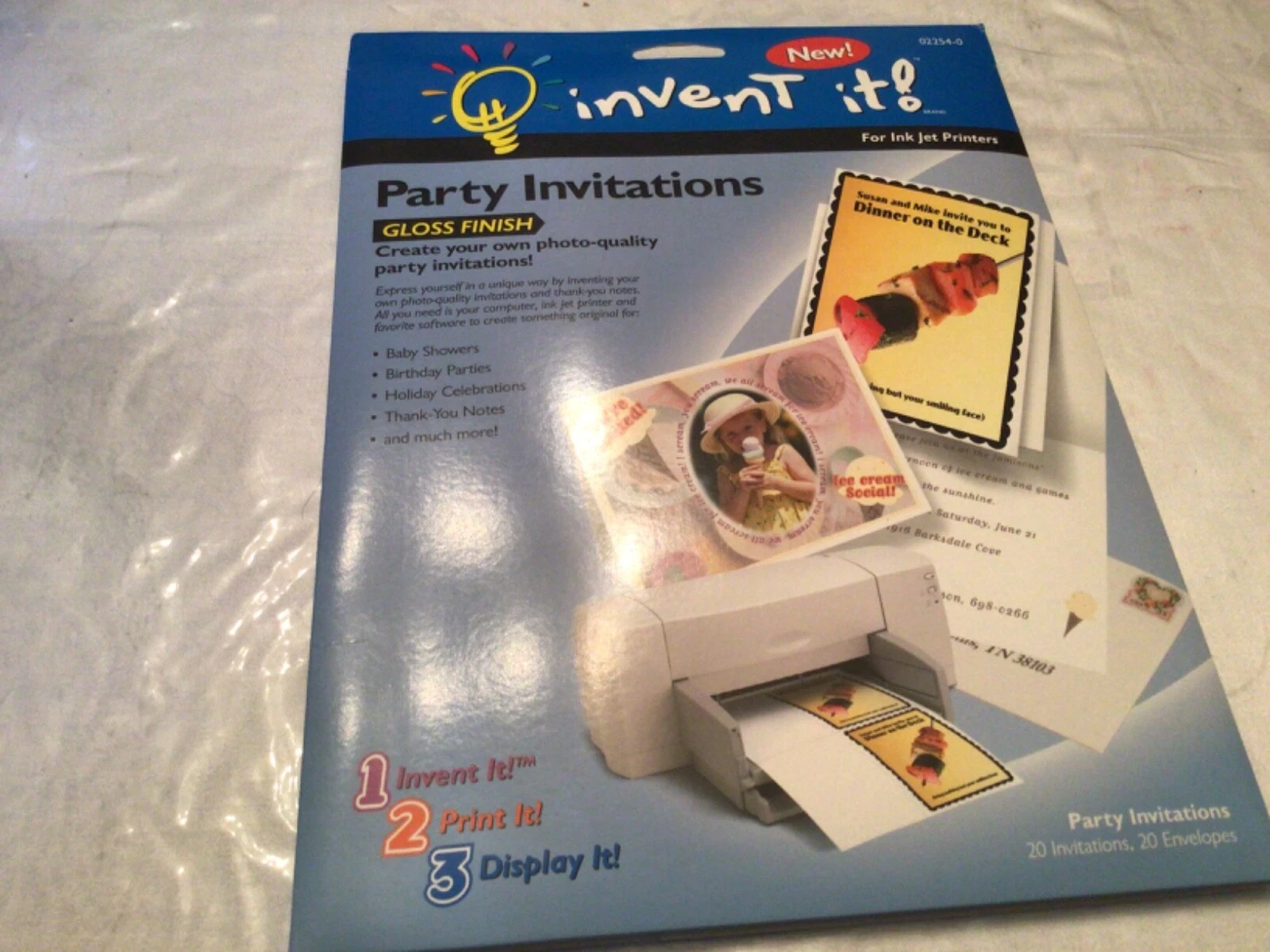 BUTTERFLY- Invent It Party Invitations Gloss Finish 1 Pack 20 Total ...