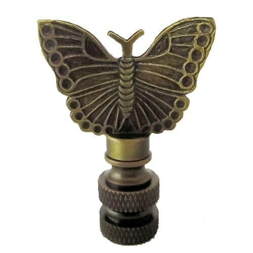 BUTTERFLY LAMP SHADE FINIAL ANTIQUE BRASS - FINIAL THREAD - Walmart.com