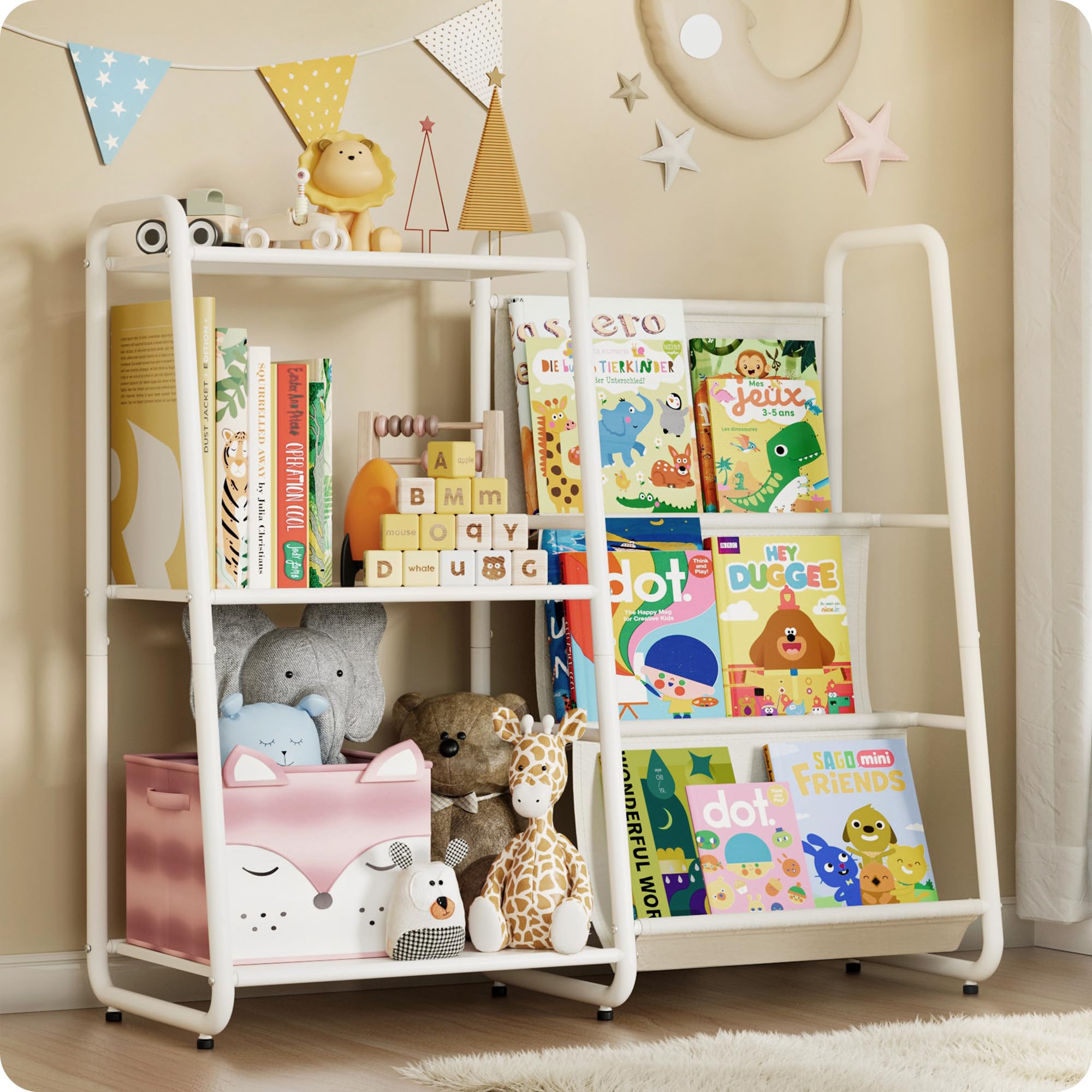 BUTUNITA Book Shelf for Kids Rooms, 3 Tier Kids Bookshelf and Organizer ...