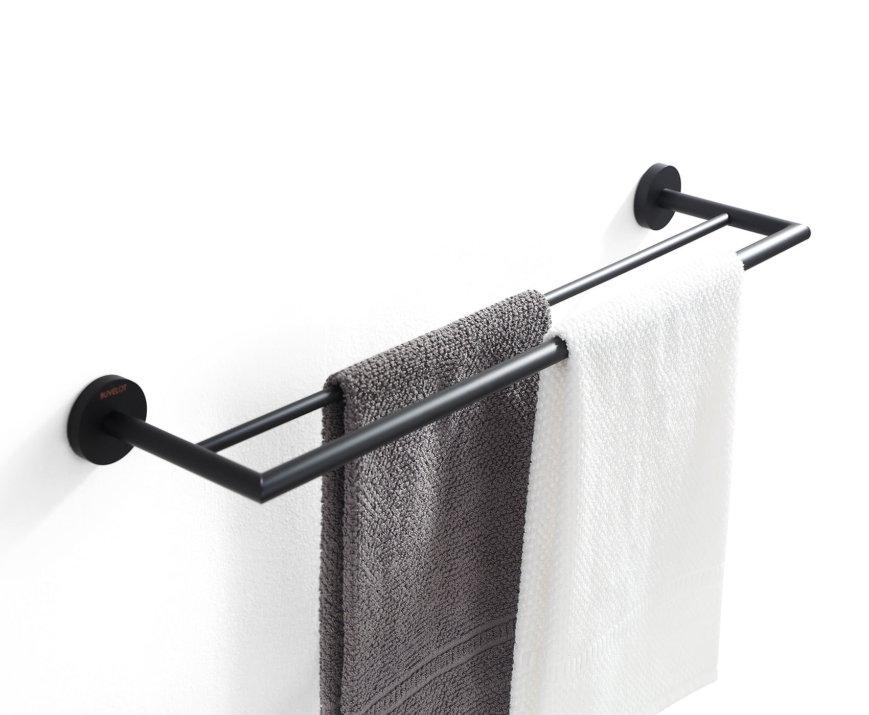 BUVELOT Double Towel Bar 26 Inches, Bathroom Hotel Style Towel Holder ...