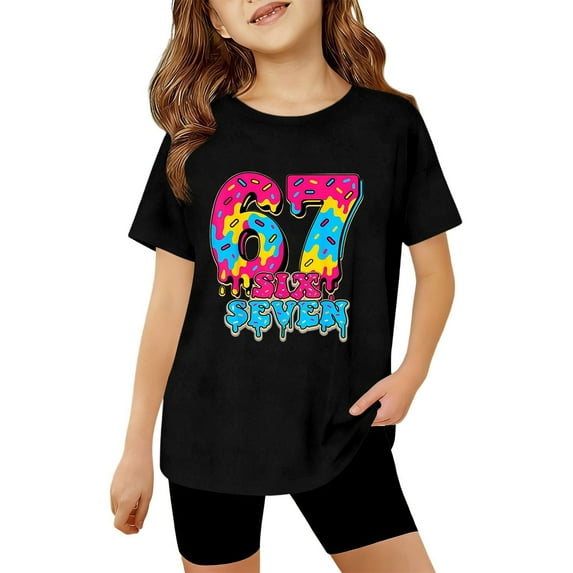 BUWTTED Cute 67 Print Shirts for Girls Six Seven Graphic Tees Short ...