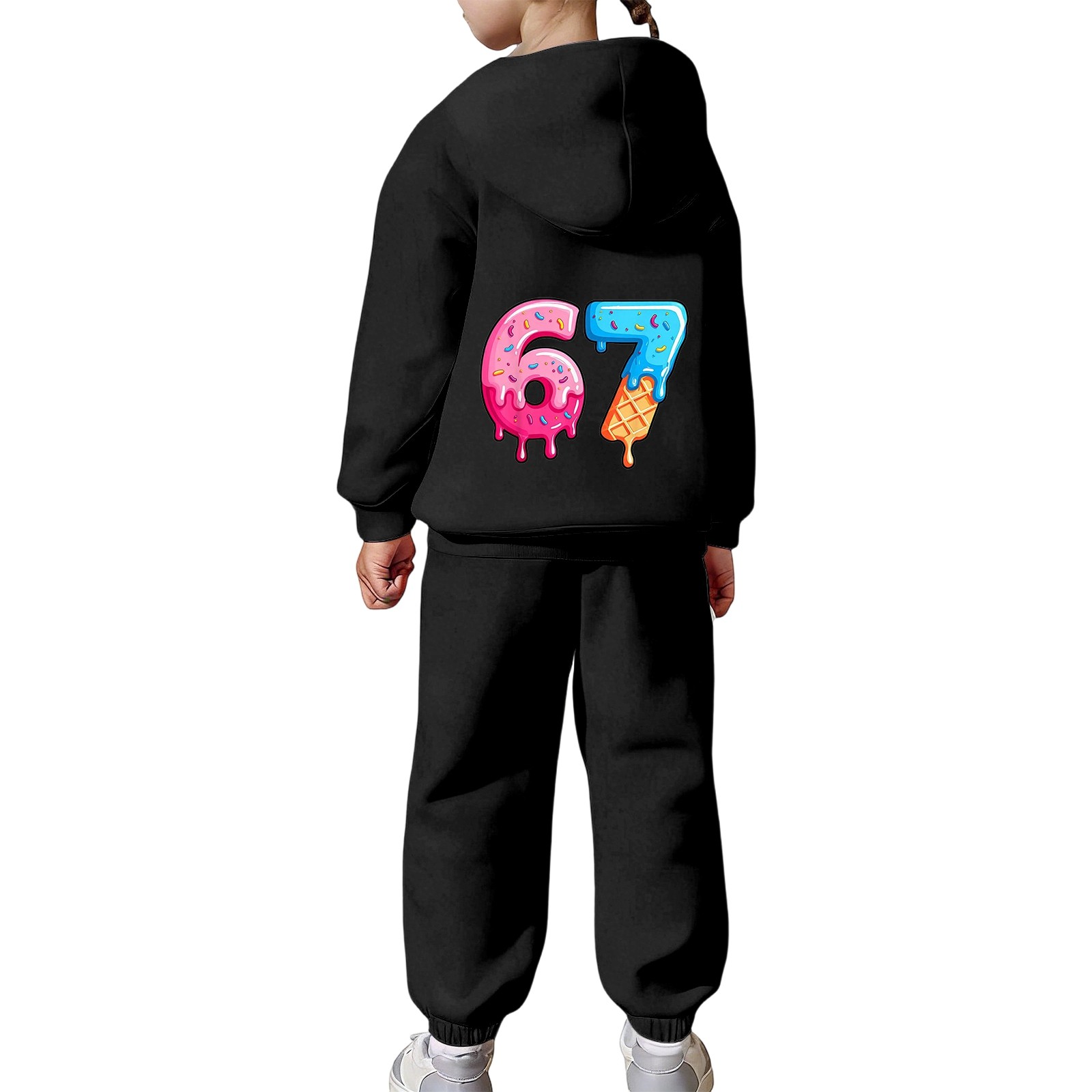 BUWTTED Girls Activewear Jogger Sets - 2 Piece 67 Print 6 7 Ice Cream ...