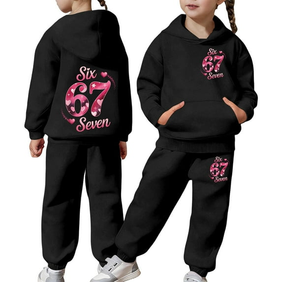 BUWTTED Girls Activewear Jogger Sets - 2 Piece Fashion 6 7 Number ...