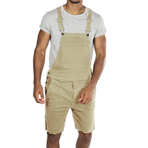 BUWTTED Mens Overalls Denim Summer Spring Work Jumpsuit Loose Fit ...