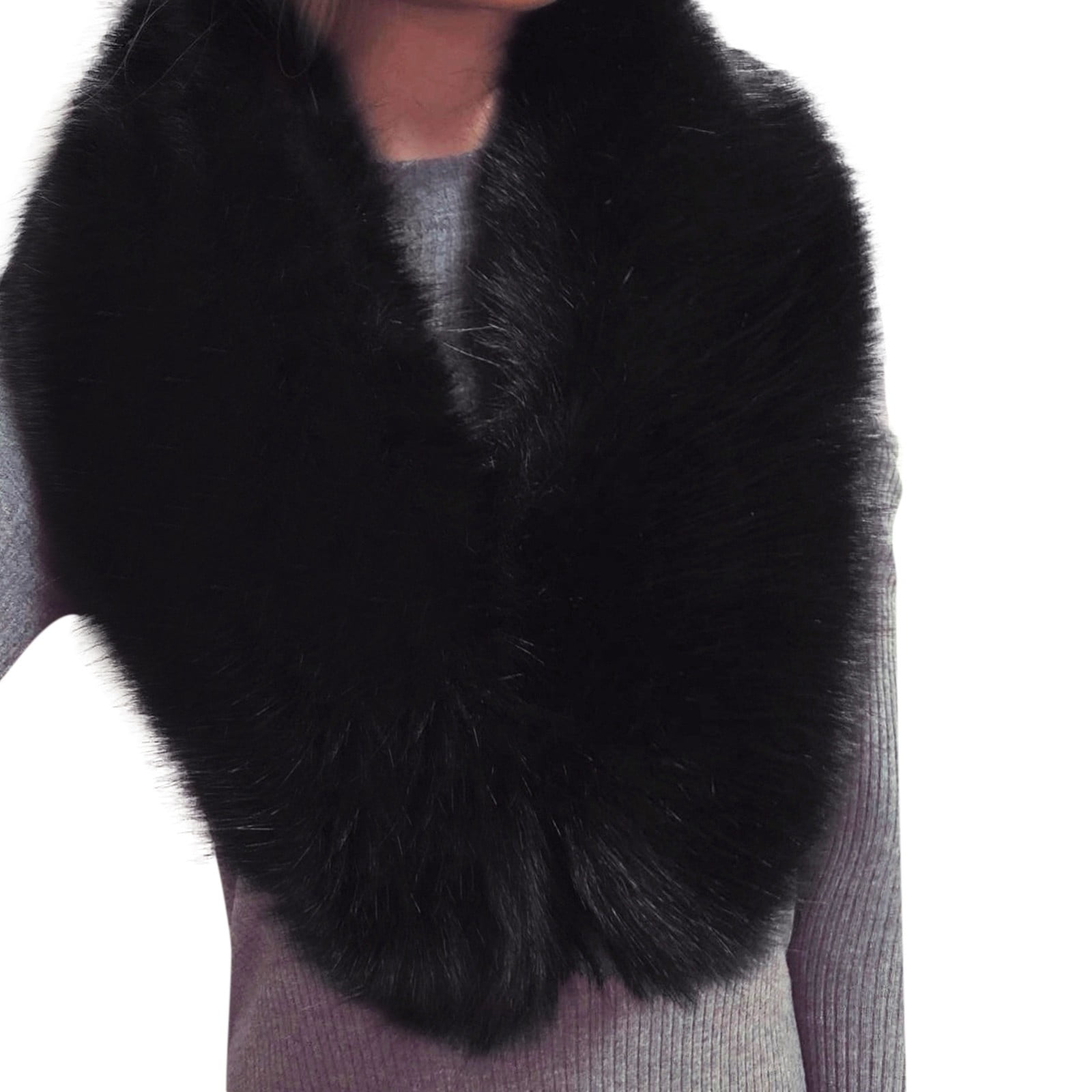 BUWTTED Neck Scarf for Women Cold Weather Plush Neck Warm Shawl Wrap ...