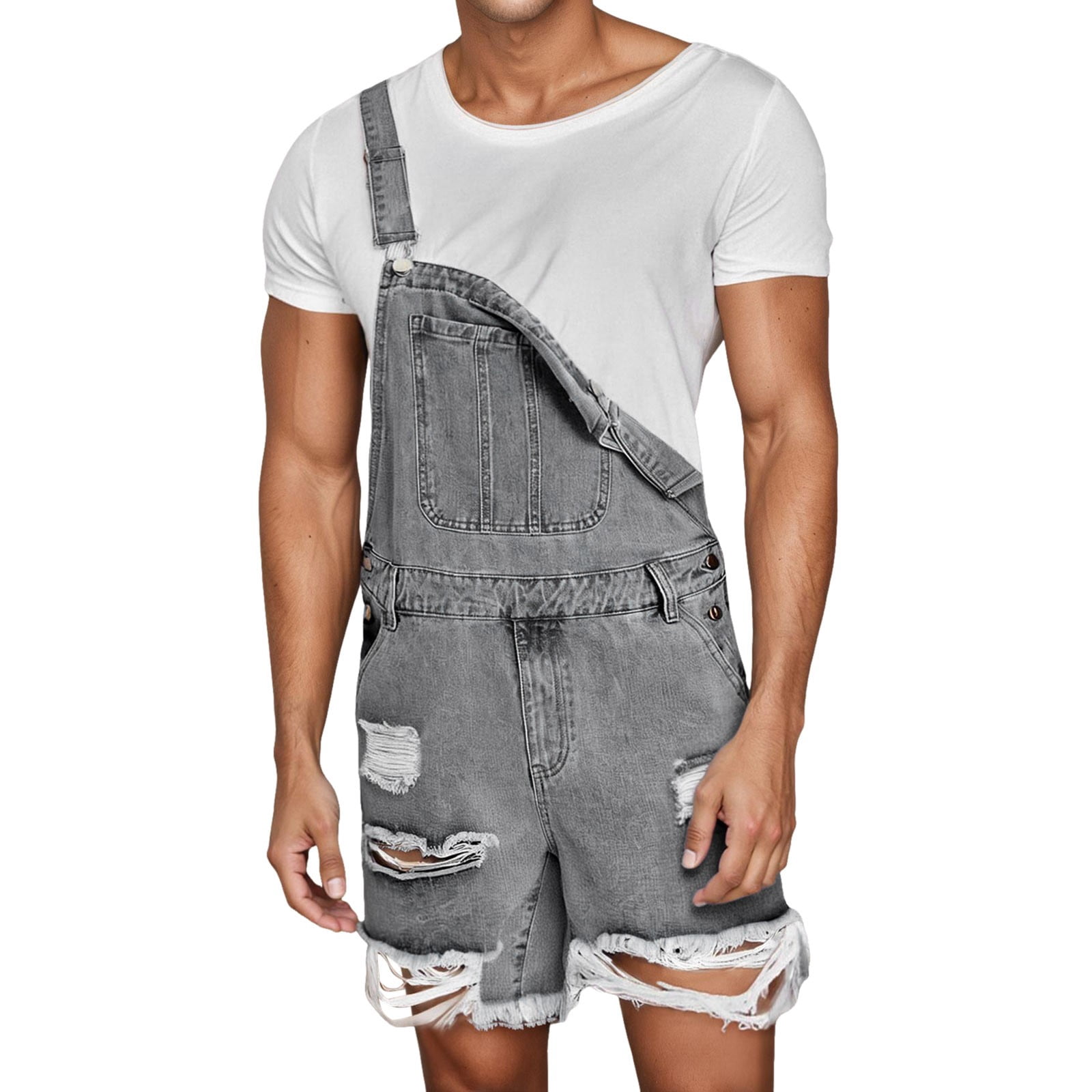 BUWTTED Trendy Men's Denim Bib Overall Casual Mens Regular Fit Overall ...
