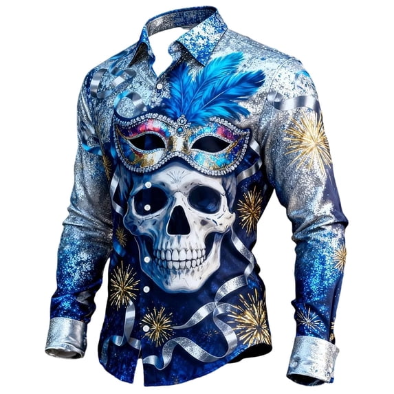 BUWTTER Button Down Shirt Men Festival Celebration Tropical Floral ...