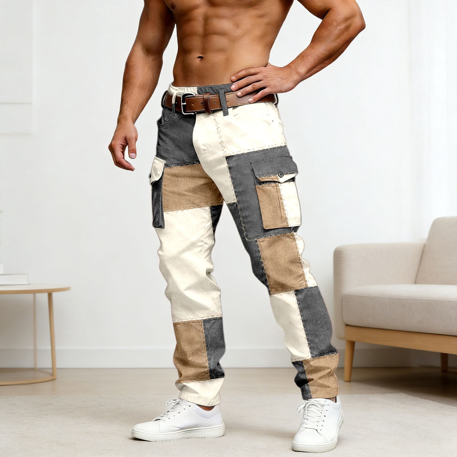 BUWTTER Men's Cargo Pants Walk Hiking Outdoor Work Trousers Slim Fit ...