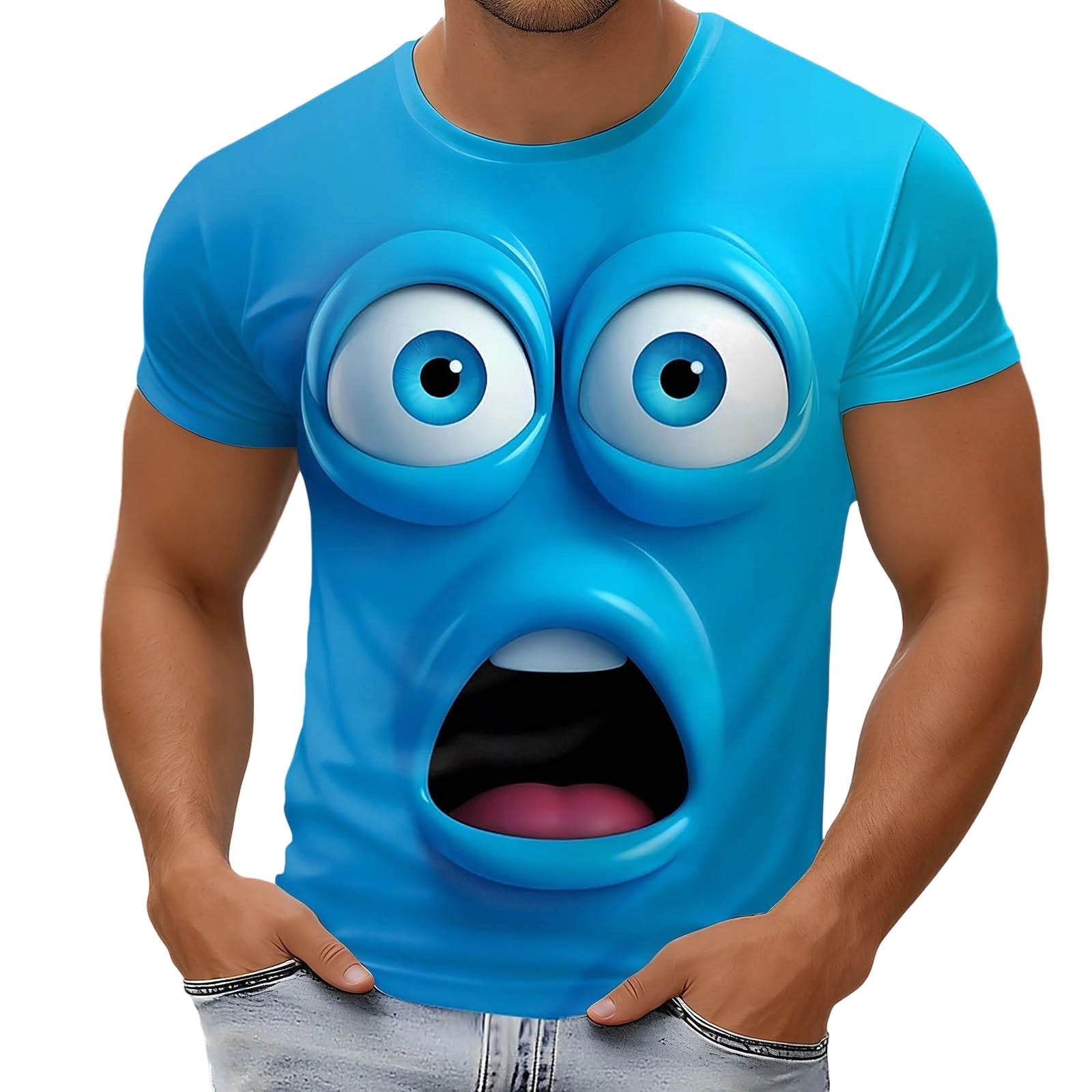 BUWTTER Mens Tshirts Funny Graphic Casual Short Sleeve Tee Expressive ...