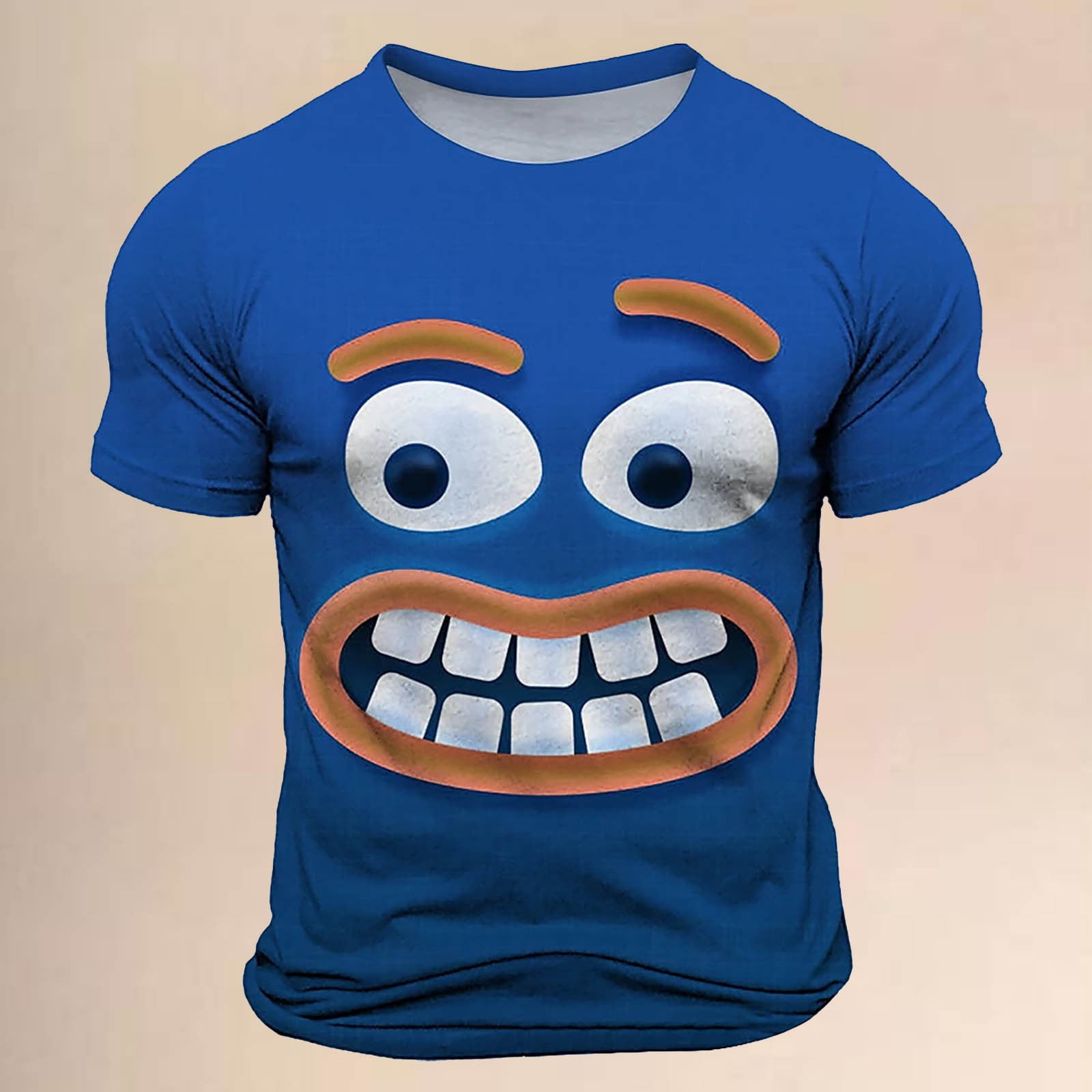 BUWTTER T Shirts for Men Smile Face Emoticon Graphic Tees Short Sleeve ...