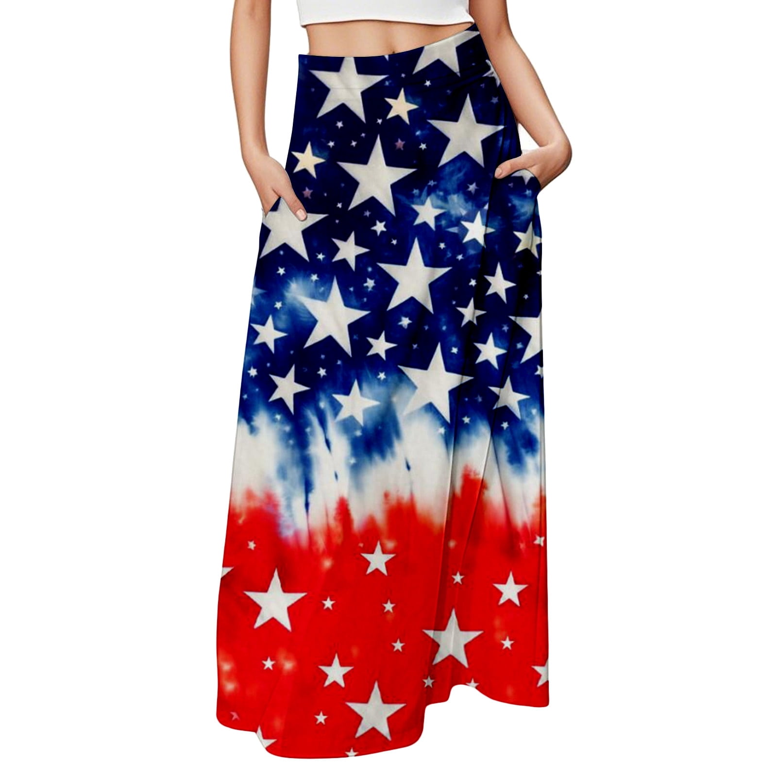 BUWTTER Womens Skirts 250Th Anniverary Independence Day Printed Casual ...