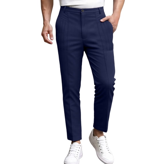 BUWTTER Work Pants for Men Slim Fit Casual Elastic Waist Comfortable ...