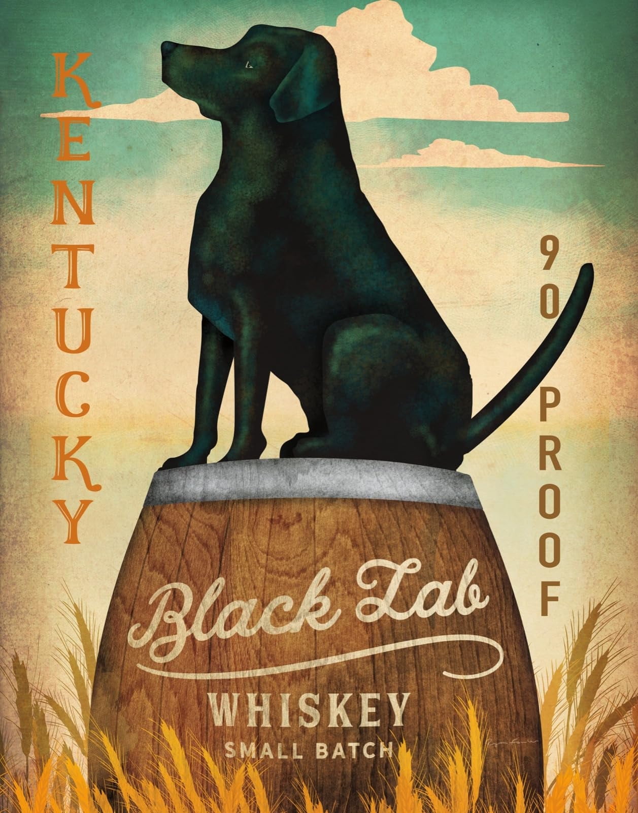 BUY ART FOR LESS Officially Licensed Black Lab Whiskey Kentucky Co by ...