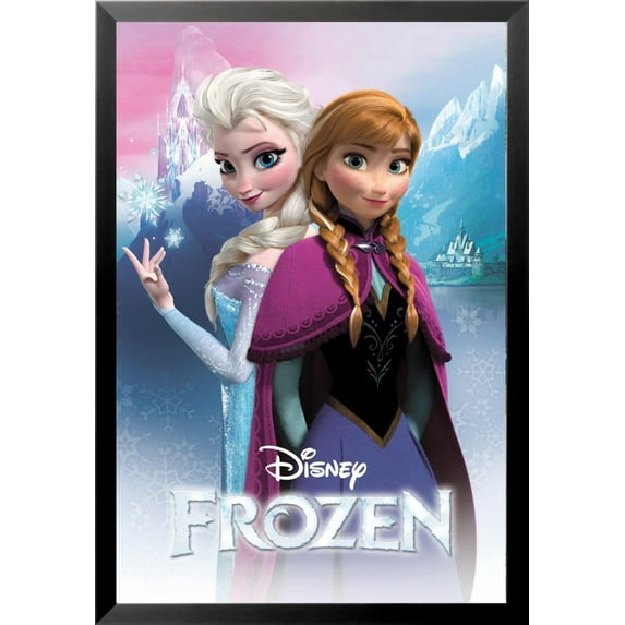 BUY ART FOR LESS Officially Licensed Framed Frozen Anna and Elsa Day 36 ...