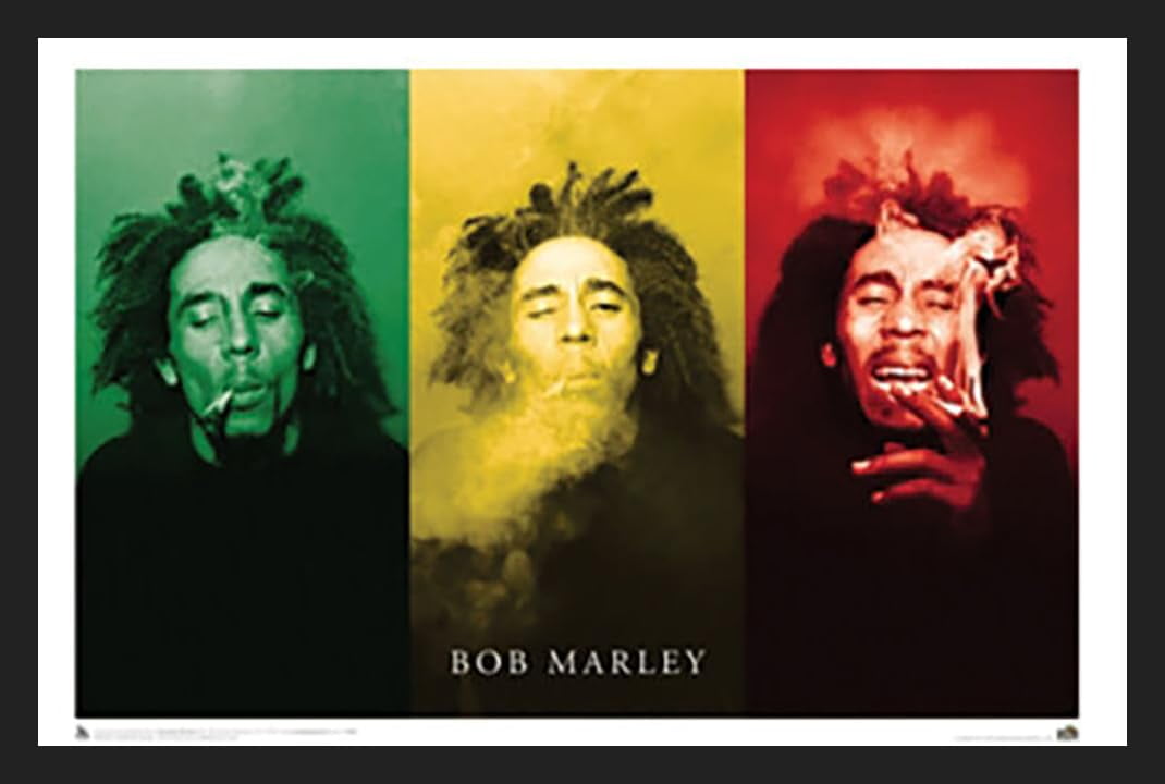 BUY ART FOR LESS Officially Licensed Bob Marley Smoke Treo Framed Art ...